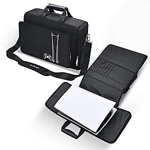 G-STORY Carrying Case Travel Bag, Storage Bag Compatible with PS5 Disc and Digital Edition with Shockproof Compartments, Included Silicone Cover Skin Protector