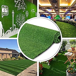 Petgrow Synthetic Artificial Grass Turf 5FTX8FT, Indoor Outdoor Balcony Garden Synthetic Grass Mat, Party Wedding Christmas Rug,Drainage Holes Faux Fake Grass Rug Carpet for Pets