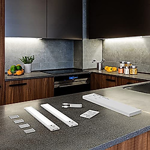 Mycket Under Cabinet Light LED Motion Sensor Closet Lighting with Hand Wave Activated, 3 Color Modes(3000-6000K), Dimmable, Battery Operated (Silver-30cm 2pcs, 30cm)