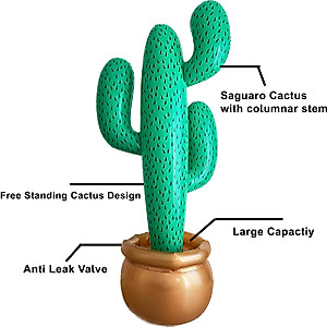 GiftExpress Inflatable 76" Jumbo Cactus Prop Decor, Giant Cactus Tree for Mexicano Fiesta Theme Party Decor, Cinco De Mayo Prop, Hawaiian Pool Party, Desert Western Cowboy Theme Decoration