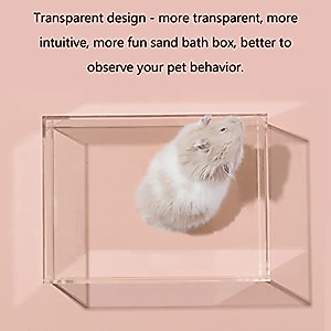 Hamster Sand Bath Shower Box Dwarf Chinchilla Sauna Room Acrylic Digging Sand Container Small Animals Bathroom Toilet for Gerbil Hedgehog Squirrel