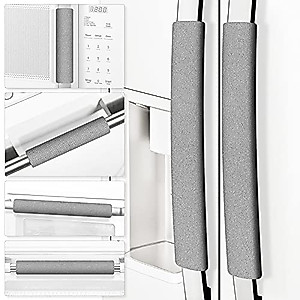 ELCOOR Refrigerator Door Handle Covers, Set of 6, Trimmable, Washable, Appliance Handle Covers, Fridge Door Handle Protector, Get Rid of Dirty Handprints. Timesaver, Kitchen Decor Accessories (Grey)