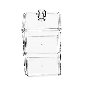 Anneome Makeup Storage Organizer Box 1 PC Double Container Transparency Layers Storage Acrylic Food Organizer Cover Tea Sorting Kitchen Bag with Clear Organizer Box