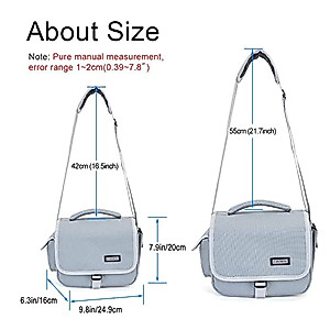 CADeN Camera Bag Case Shoulder Crossbody Bag Compatible for Nikon, Canon, Sony, DSLR SLR Mirrorless Cameras and Lenses (1.0 Grey, Small)