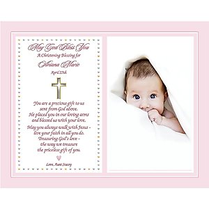 Poetry Gifts Baptism Personalized Blessing for Baby Girl, Customized 8x10 Inch Print
