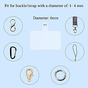 BERITNI Universal Cell Phone Tether Tab, 4 Pack Phone Lanyard Patch, Upgrade One-Piece Silicone Phone Lanyard Insert, Phone Lanyard Tab for Most Smartphone, Clear + Pattern