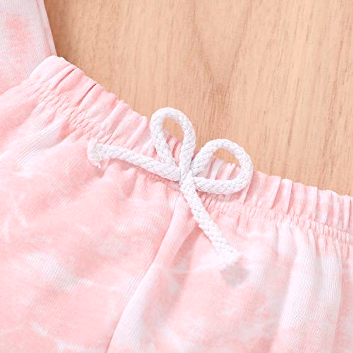 HAPPYMA Toddler Baby Girl Pants Sets Solid Color Long Sleeve Blouse Top + Pants Fall Outfits 2PCS Winter Newborn Clothes (Tie-dye: Pink, 18-24 Months)