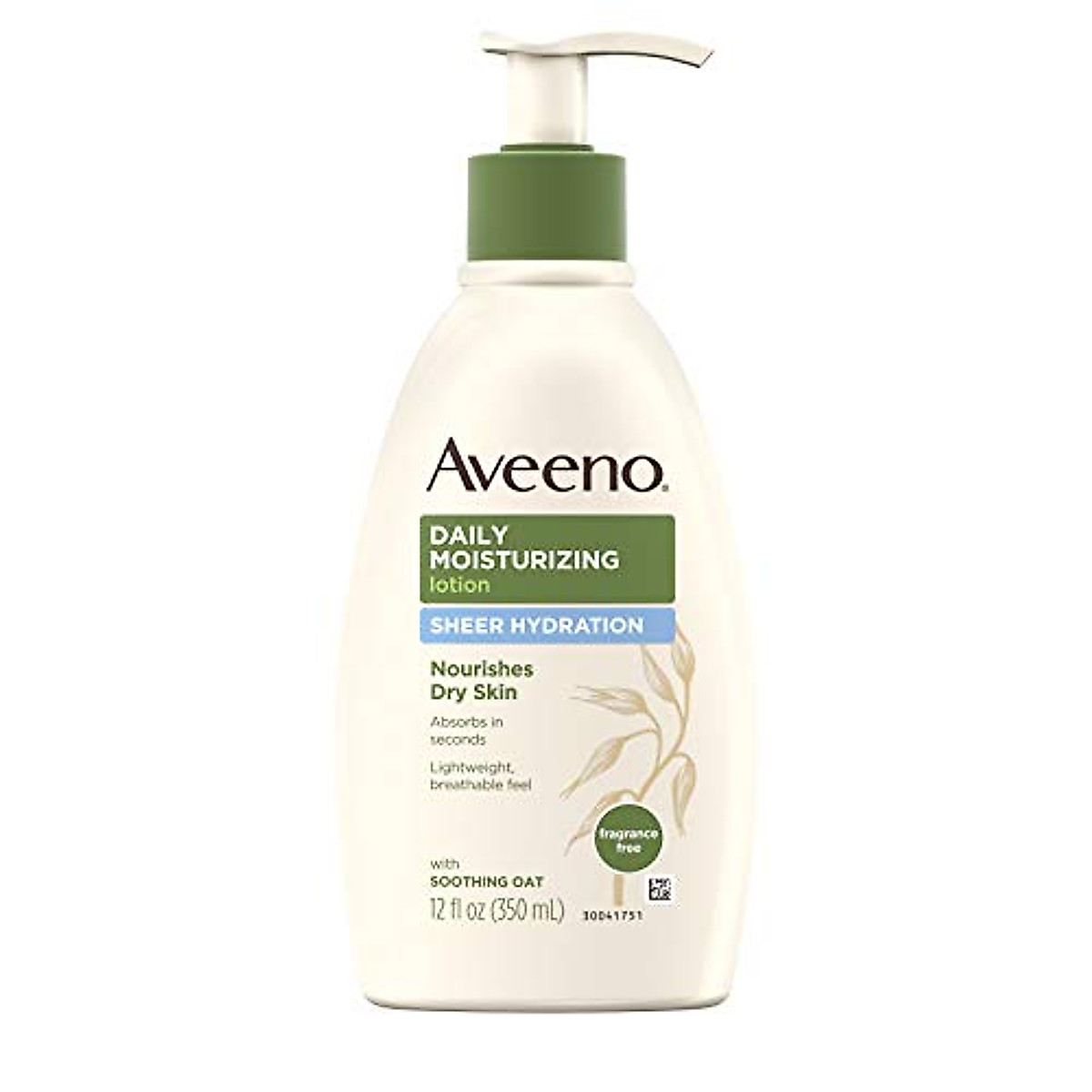 Aveeno Sheer Hydration Daily Moisturizing Lotion For Dry Skin With Soothing Oat, Lightweight, Fast-Absorbing & Fragrance-Free Intense Body Moisturizer, 12 Fl. Oz