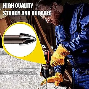 5/7PCS Efficient Universal Drilling Tool, Titanium Combination Drill Tap Bits Set, Triangle Drill Bit, Glass, Tile and Concrete Drill Bit, Multifunctional Cross Alloy Drill Bit Tip Tools (7 PCS)