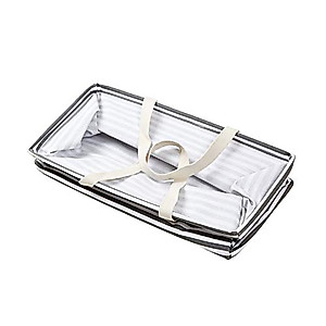 LLARUG 46L Large Canvas Collapsible Utility Tote Bag,Oversized Beach Bag,Reusable Grocery Shopping Bag,Carry Bag,Laundry Basket (Gray White,1PC)