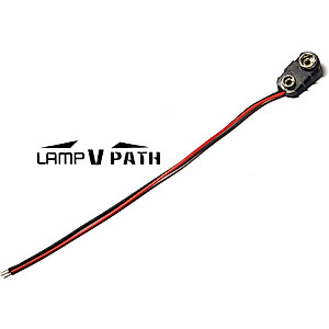 LampVPath (Pack of 10 I-Type 9V Battery Connector, 9 Volt Battery Clip, 9V Battery Clip Connector with Wire and Hard Buckle Plastic Housing