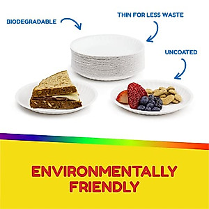 Hygloss Products Paper Plates - Uncoated White Plate - Use for Foodware, Events, Activities, Crafts Projects and More - Environmentally Friendly - Recyclable and Disposable - 6-Inches - 100 Pack