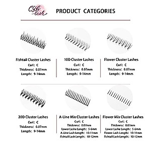 LMQLASH 10D Cluster Lash 9-14mm/curl C/0.07/Individual Eyelashes Natural Diy individual cluster Eyelash