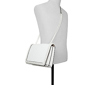 ALDO Women's Medium Greenwald Crossbody Bag, White Overflow
