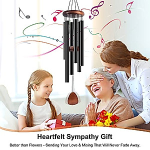 Large Aluminium Wind Chimes 37" Inches to Create a Zen Atmosphere Suitable for Outdoor, Garden, Patio Decoration. Classic Black Wind Chimes with Wind Catcher Suitable as A Gift for Unisex
