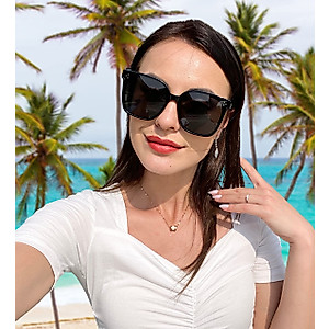 FEISEDY Retro Square Polarized Sunglasses Women Men Oversized Vintage Shades B2600