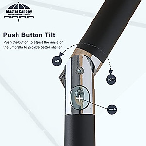 MASTERCANOPY Patio Umbrella with 32 Solar LED Lights for Outdoor Market Table -8 Ribs(7.5ft,Burgundy)