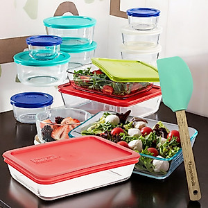 Beyondeals Rectangular Glass Storage Containers With Lids, 1Lb, 3-Cup Food Storage Solution, Bundle Silicone Spatula, Microwave/Dishwasher/Oven-Use, Leakproof Food Containers [Pack Of 2