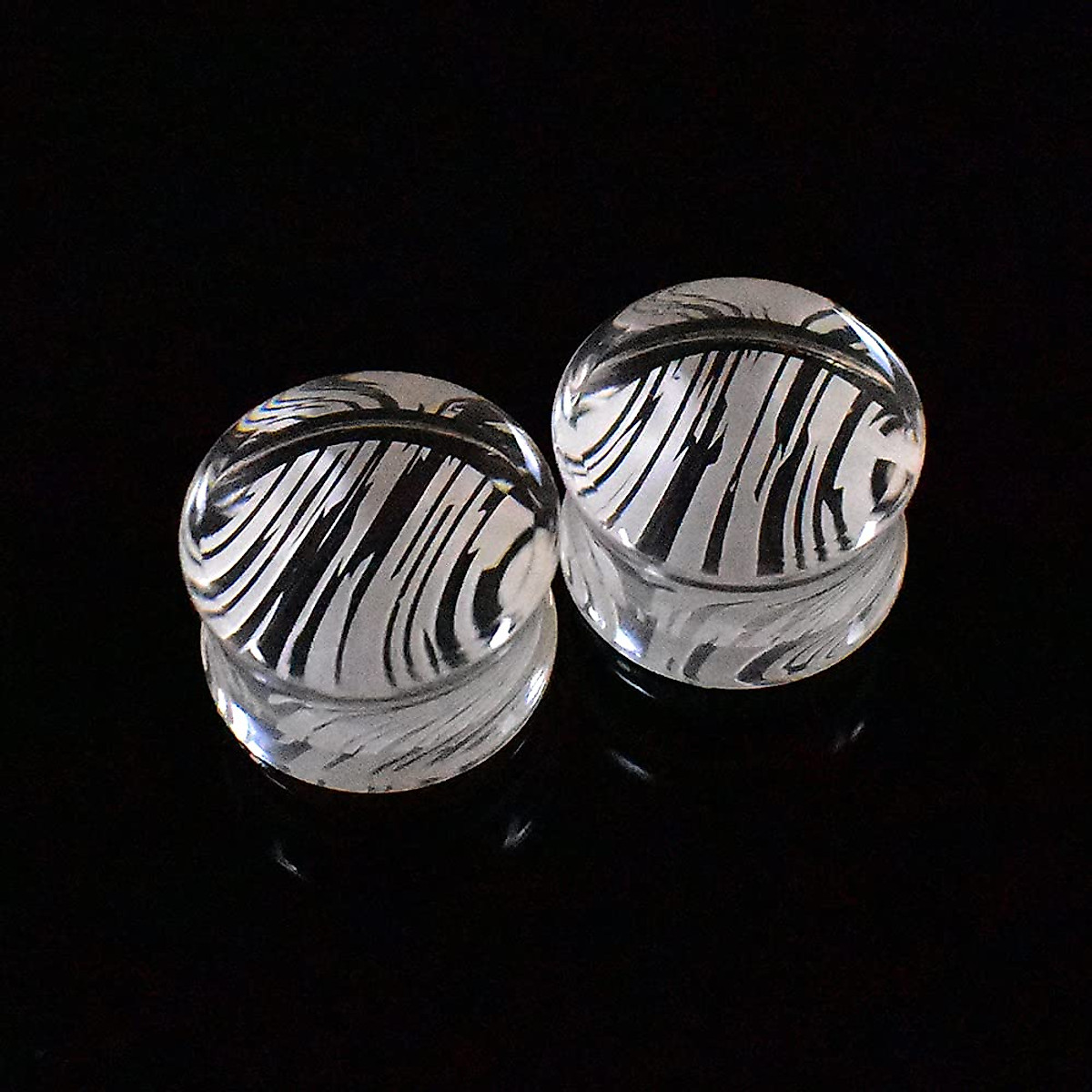 Jboyanpei 6Pcs/3pair Stripe Pattern Acrylic Ear Gauges Tunnels and Plug Ear Expander Studs Stretching Body Piercing Jewelry Size 20mm