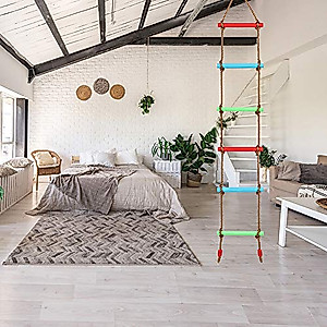 Climbing Rope Ladder for Kids Hanging Ladder for Swing Set Kids Ninja Course Obstacle Swing Accessories Backyard