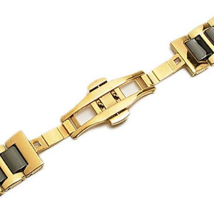 20mm Watch Band High End Watch Bands Black Stainless Ceramic Watch Strap Gold Stainless Steel Watch Wrist Bands Mens Women for Samsung Gear S2 Band