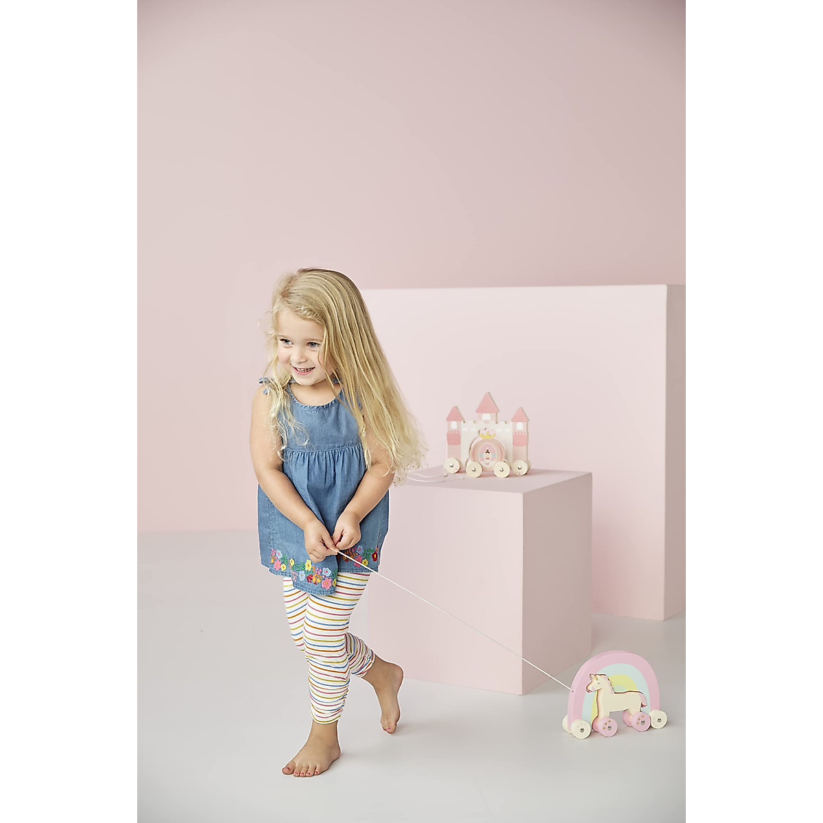 Mud Pie Children's Pull Toy, Rainbow