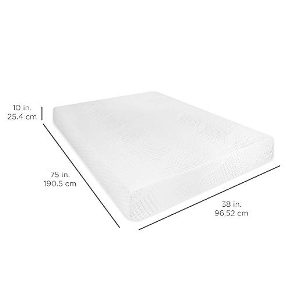 Best Choice Products 10in Twin Size Dual Layered Medium-Firm Memory Foam Mattress w/Open-Cell Cooling, CertiPUR-US Certified Foam, Removable Cover