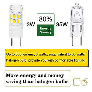 LED G8 Light Bulb, G8 GY8.6 Bi-pin Base LED, Daylight 6000K T4 G8 Base Bi-pin Xenon JCD Type LED 120V 50W Halogen Replacement Bulb for Under Counter Kitchen Lighting , Under-cabinet Light(5-pack)