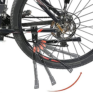 MXDJ 2Pcs Bike Kickstand, Bicycle Stand with Anti-Slip Rubber Foot, Aluminum Alloy Bike Stand Bicycle Kickstand for Mountain Bike, Road Bike, Kids Bike (Color : Black, Size : 2pcs)