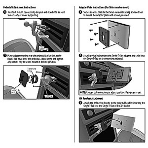 Arkon Air Vent Car Mount for Sirius XM Satellite Radios - Single T and AMPS Pattern Compatible Retail Black