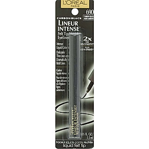L'Oreal Paris Lineur Intense Pro Felt Tip Liquid Eyeliner, Carbon Black [690] 0.05 oz (Pack of 3)