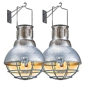 Solar Lantern Outdoor Waterproof Hanging LED Vintage Metal Solar Lanterns Garden Decorative for Yard Pathway Porch Patio Table 2 Pack