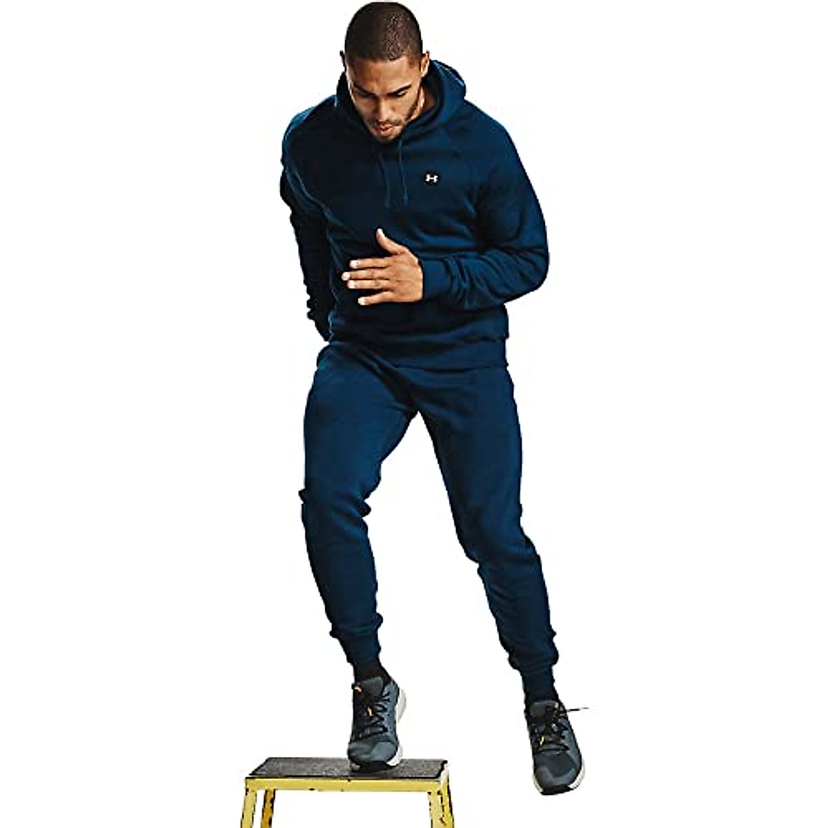 Under Armour Mens Rival Fleece Hoodie , Academy Blue (408)/Onyx White , XX-Large