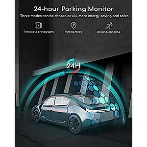 COOAU 2.5K Dash Cam Front and Rear Inside, 2.5K+1080P+1080P 3-Channel Dash Cam, Build-in GPS Wi-Fi, Dash Camera for Cars with Super IR Night Vision, 24-HR Parking Mode, Supports 512 GB Max (D50)