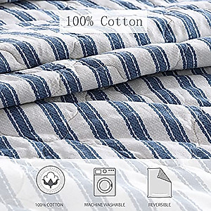 Stone Cottage - Queen Quilt Set, Super Soft Reversible Bedding with Matching Shams, Luxurious Room Essentials (Willow Way Indigo, Queen)