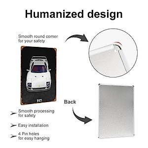 Ferrari F40 Sports posters Retro Metal tin Sign Halloween Tin Sign,Cave,Bar,Club, Home Wall Art Metal Tin Sign 8x12 inches