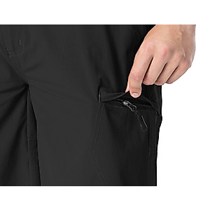 Rdruko Men's Hiking Cargo Shorts Quick Dry Lightweight Outdoor Work Casual Travel Summer Shorts with 6 Zipper Pockets(Black, US 36)