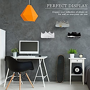6 Pieces Floating Shoe Display Set Clear Shoe Wall Shelf Acrylic Floating Shoe Shelves Sneaker Wall Shelves Wall Mounted Shoe Shelves Levitating Shoe Rack to Display Sneaker Collection for Room Decor
