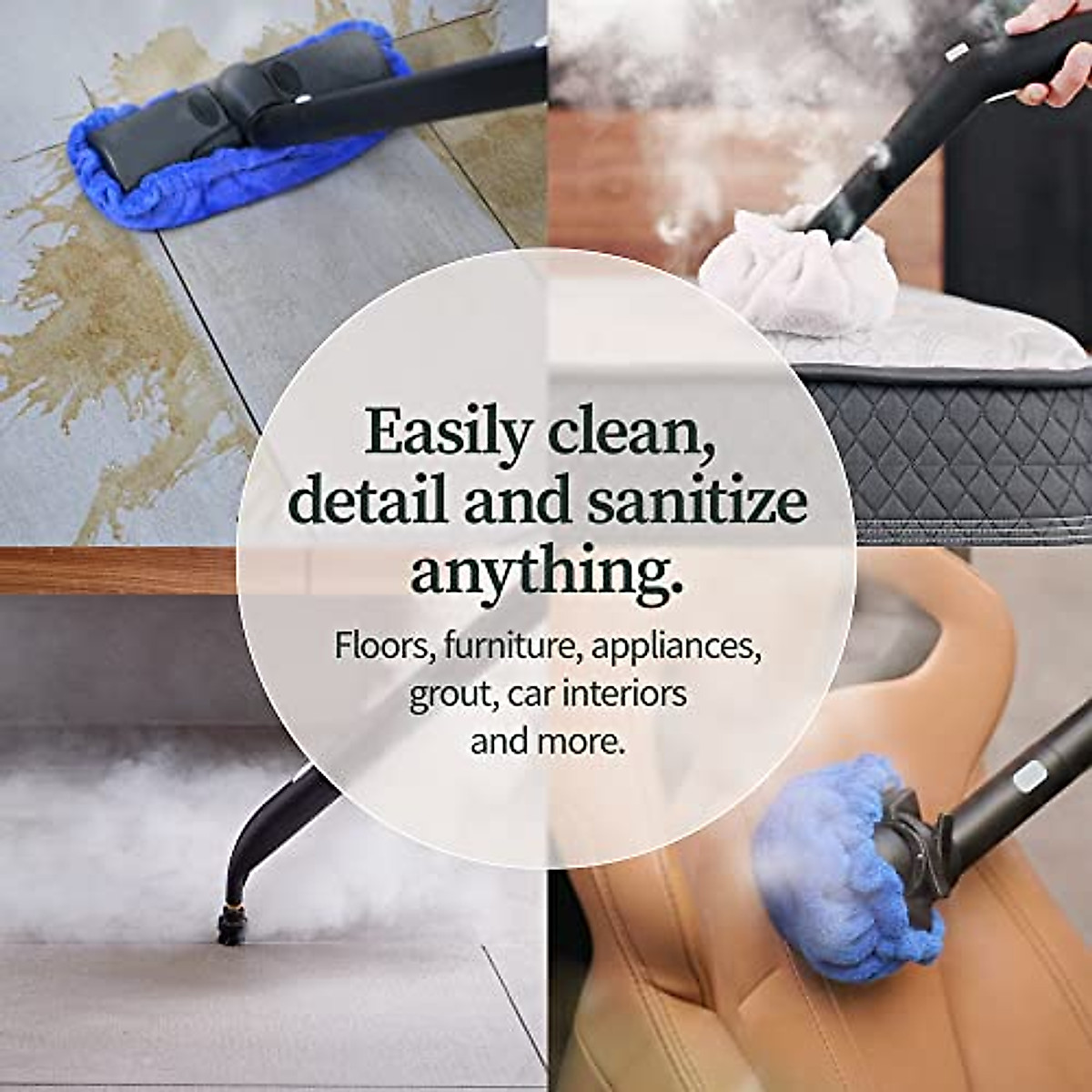Dupray Neat Steam Cleaner Powerful Multipurpose Portable Steamer for Floors, Cars, Tiles Grout Cleaning Chemical Free Disinfection Kills 99.99%* of Bacteria and Viruses