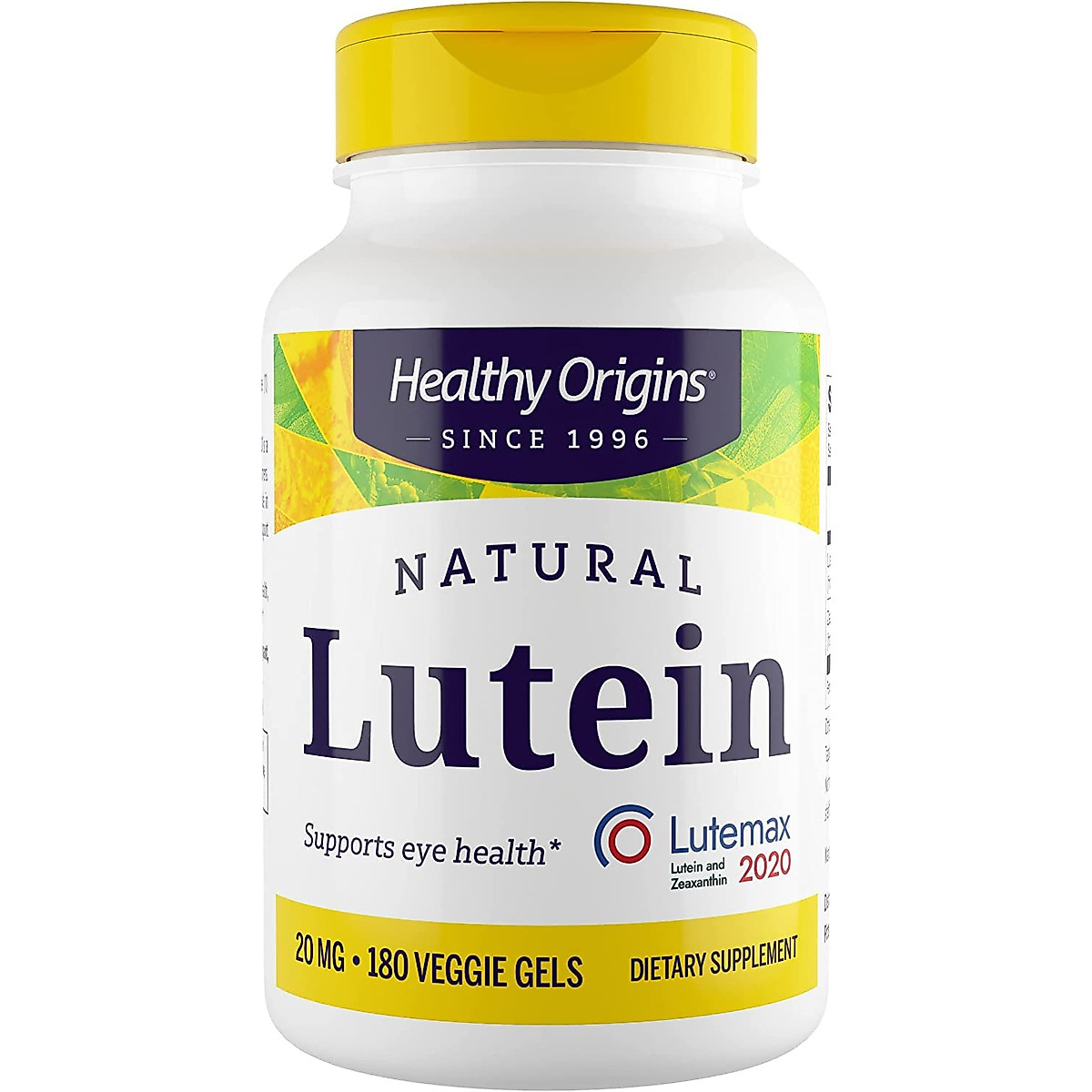 Healthy Origins Lutein (Lutemax 2020), 20 mg - for Healthy Vision & Eye Health - Supplement with Zeaxanthin - Vegan, Non-GMO & Gluten-Free Supplement - 180 Veggie Gels