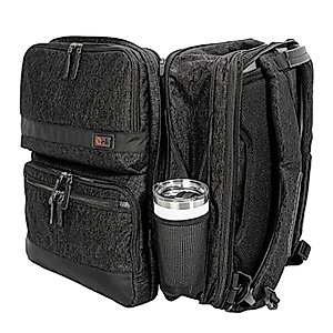 ONLI TRAVEL Revolution™ Double Pack - World class backpack - expands into a weekender bag -splits into two bags - handles two 17” laptops and two tablets (Black)