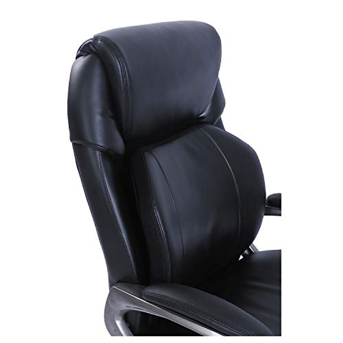 SertaPedic Cosset Big and Tall Executive Chair, Supports Up to 400 Lb, 19" to 22" Seat Height, Black Seat/Back, Slate Base