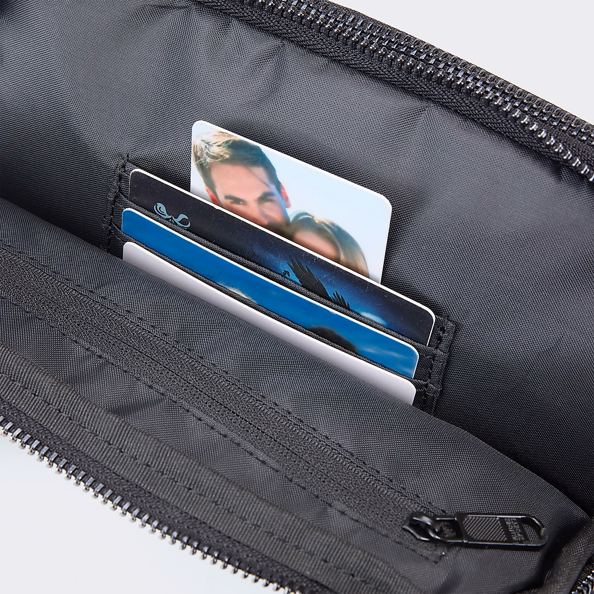 Pander Everywhere Belt Bag for Women, 5 Zipper Pockets Nylon Crossbody Fanny Pack Purse (Black)