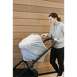 Baby Car Seat Cover Canopy and Nursing Cover Multi-Use Stretchy 5 in 1 Gift "Dash" by Copper Pearl