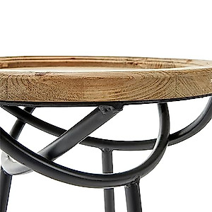 Amazon Brand – Stone & Beam Modern Rustic Wood and Metal Side End Table, 16.25" W, Natural