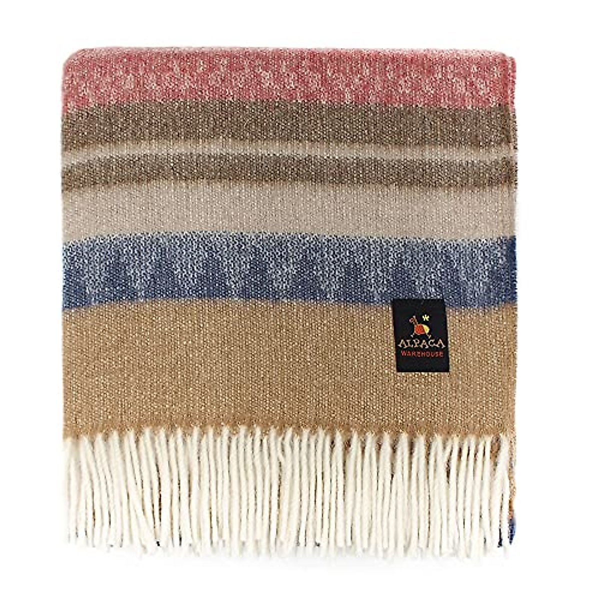 Alpaca Wool Blanket Throw Cherokee Design for Bed Couch Sofa Soft Warm Peruvian Alpaca Wool Blankets 72" x 60" (Combination 16 (Camel 2))