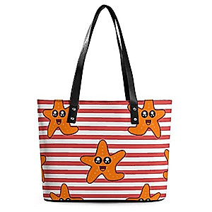 Womens Handbag Starfish Leather Tote Bag Top Handle Satchel Bags For Lady