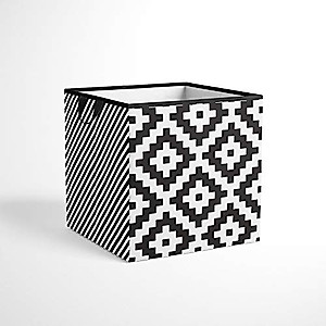 Bacati Love Diamonds/Stripes Kids Storage (Small Tote 10 x 10 x 10 inches, Black)