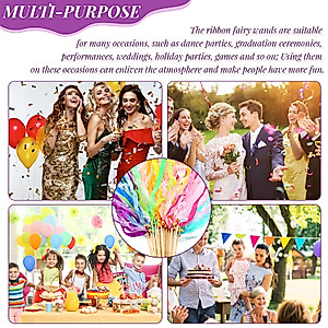 40 Pieces Ribbon Wedding Streamers with Bells, Lace Fairy Stick Wand Party Streamers Chromatic Silk Streamers for Party, Birthday and Holiday