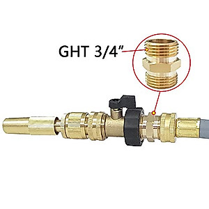 HQMPC Garden Hose Connector Bras Hose Adapter Garden Hose Hex Male Fitting Connector Male to Male 3/4 Inch GTH Thread Brass Connector, 4-Pack